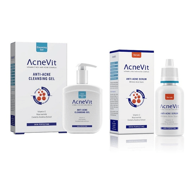 Pack Serum Y Gel Limpieza Acnevit Para Acne Puntos Negros