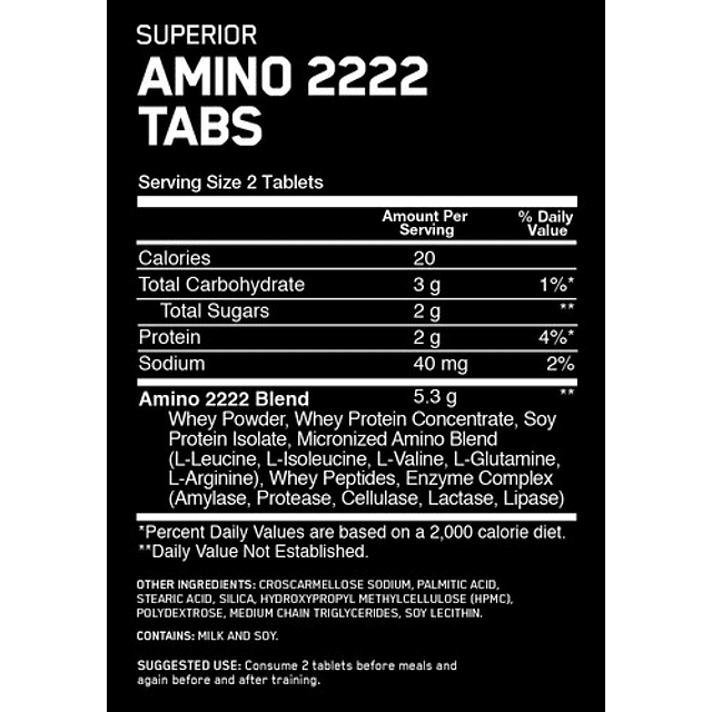 Optimum Nutrition Super Amino 2222 Tabs 160 Tabletas