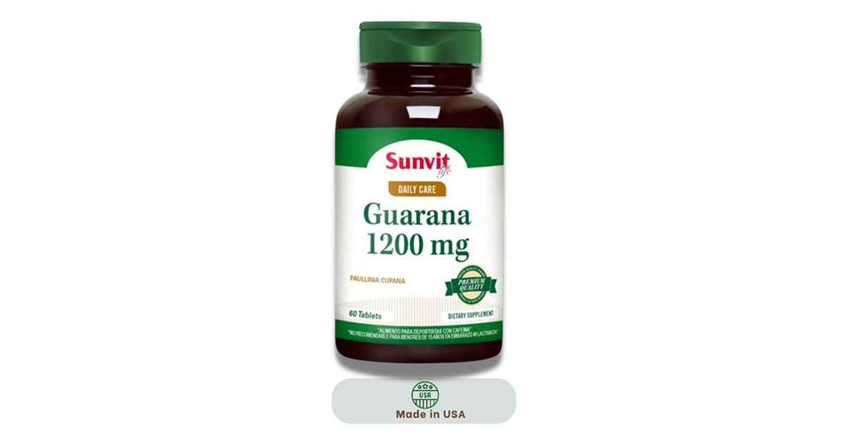 Guarana 1200 Mg (60 Tabs) Sunvit Life