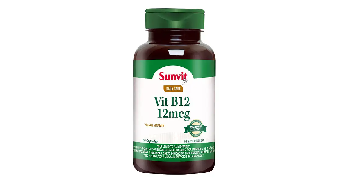 Vitamina B12 12mcg 60 cápsulas Sunvit