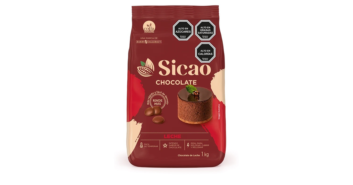 Chocolate De Leche Sicao 33% De Cacao 1 Kg Facil Temperado