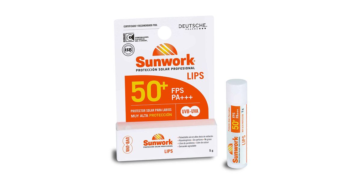 Sunwork Lips Protector Solar Para Labios 50 Fps
