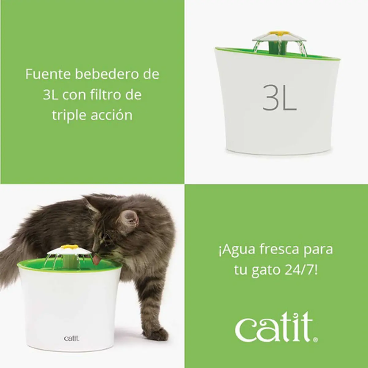 Catit Fuente Bebedera Agua Flor 3 L Gatos