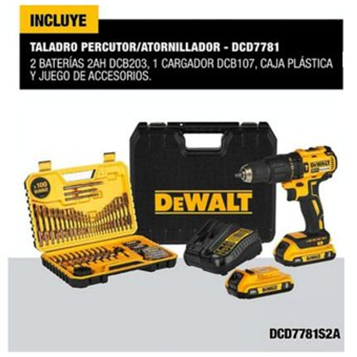 PROMO DEWALT TALADRO PER DCD7781+CARGADOR+2BAT-2AMP+CAJA +SE ...