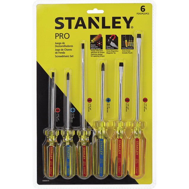 Juego Destornilladores Stanley Pro 6 Pzs 69170 Pala Y Estrel