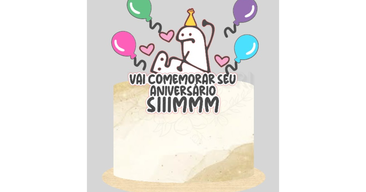 Arquivo de Corte Topo de Bolo Flork Vai Comemorar Sim