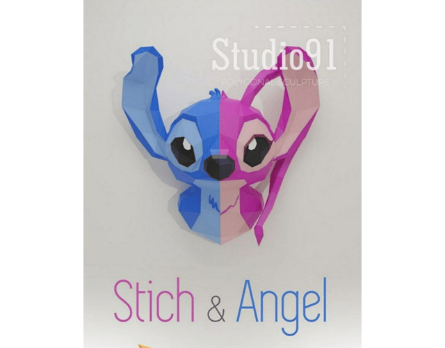 Arquivo de Digital Low Poly Stitch e Angel