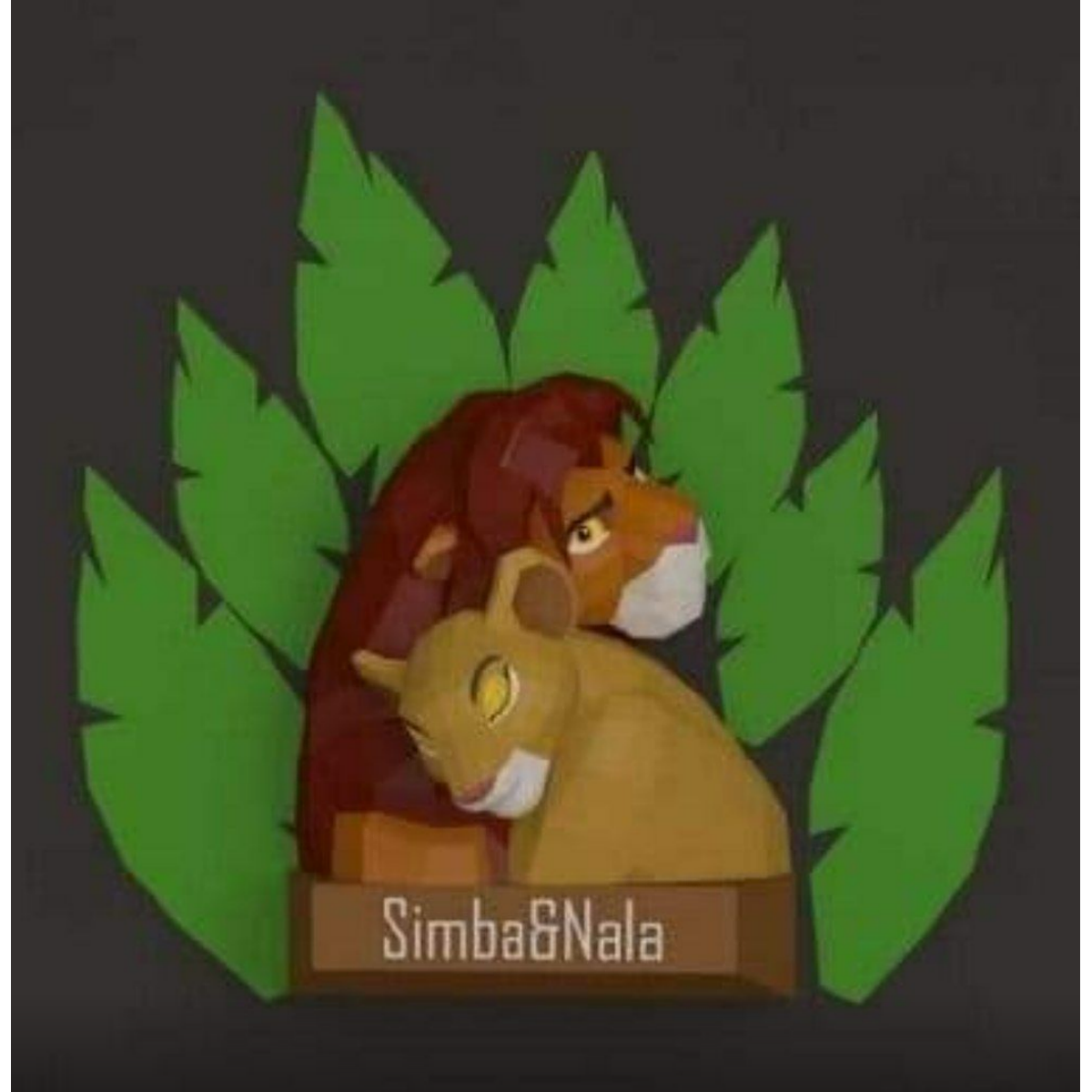 Arquivo de Digital Low Poly Simba e Nala