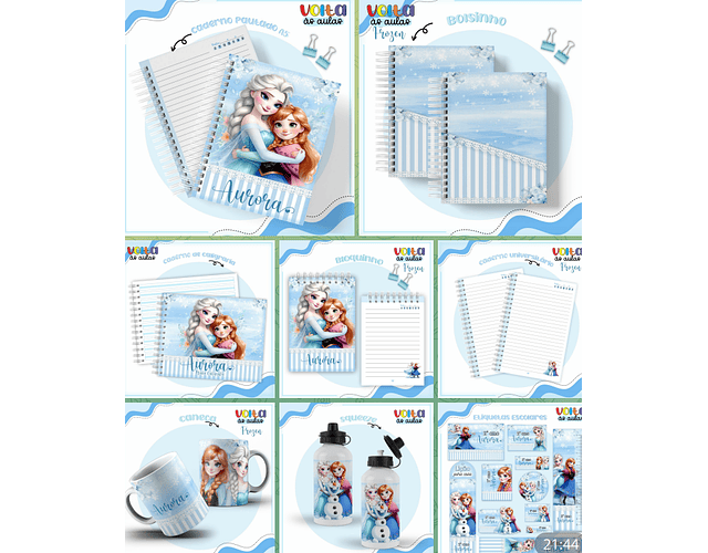 Arquivo Digital Kit Escolar Frozen