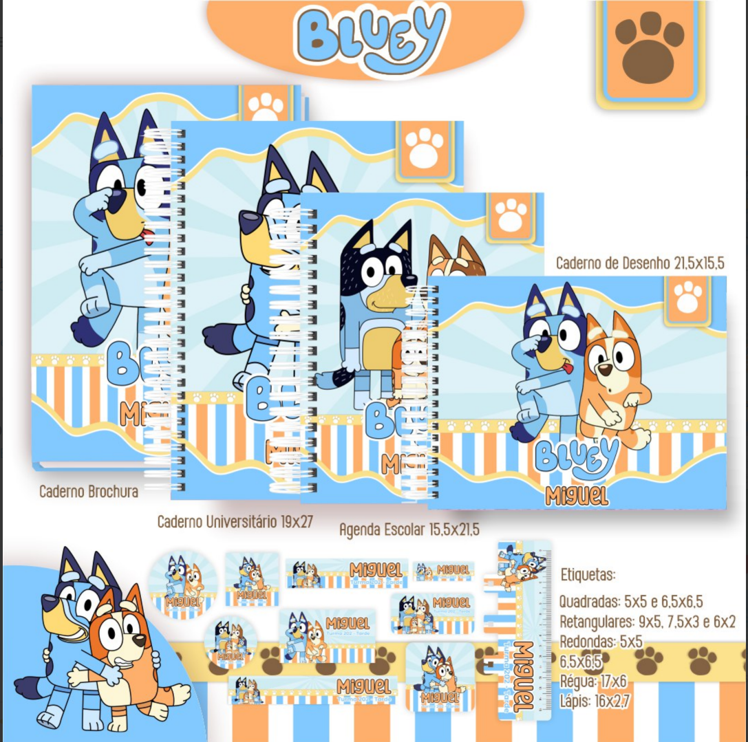 Arquivo Digital Kit Escolar Bluey