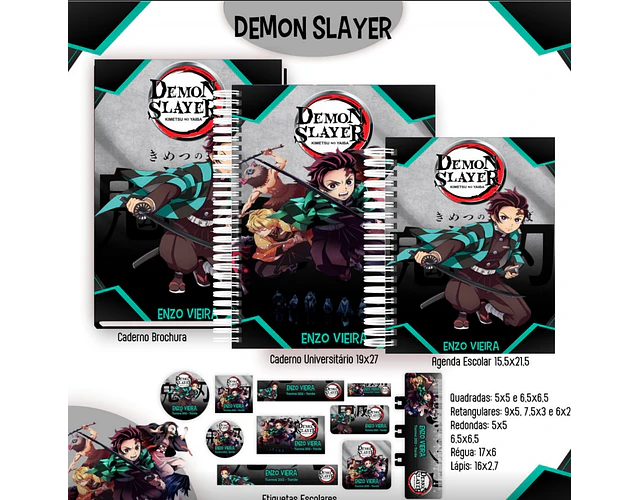 Arquivo Digital Kit Escolar Demon Slayer