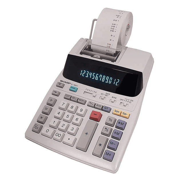 Sumadoras Sharp 12 dígitos, Bicolor
