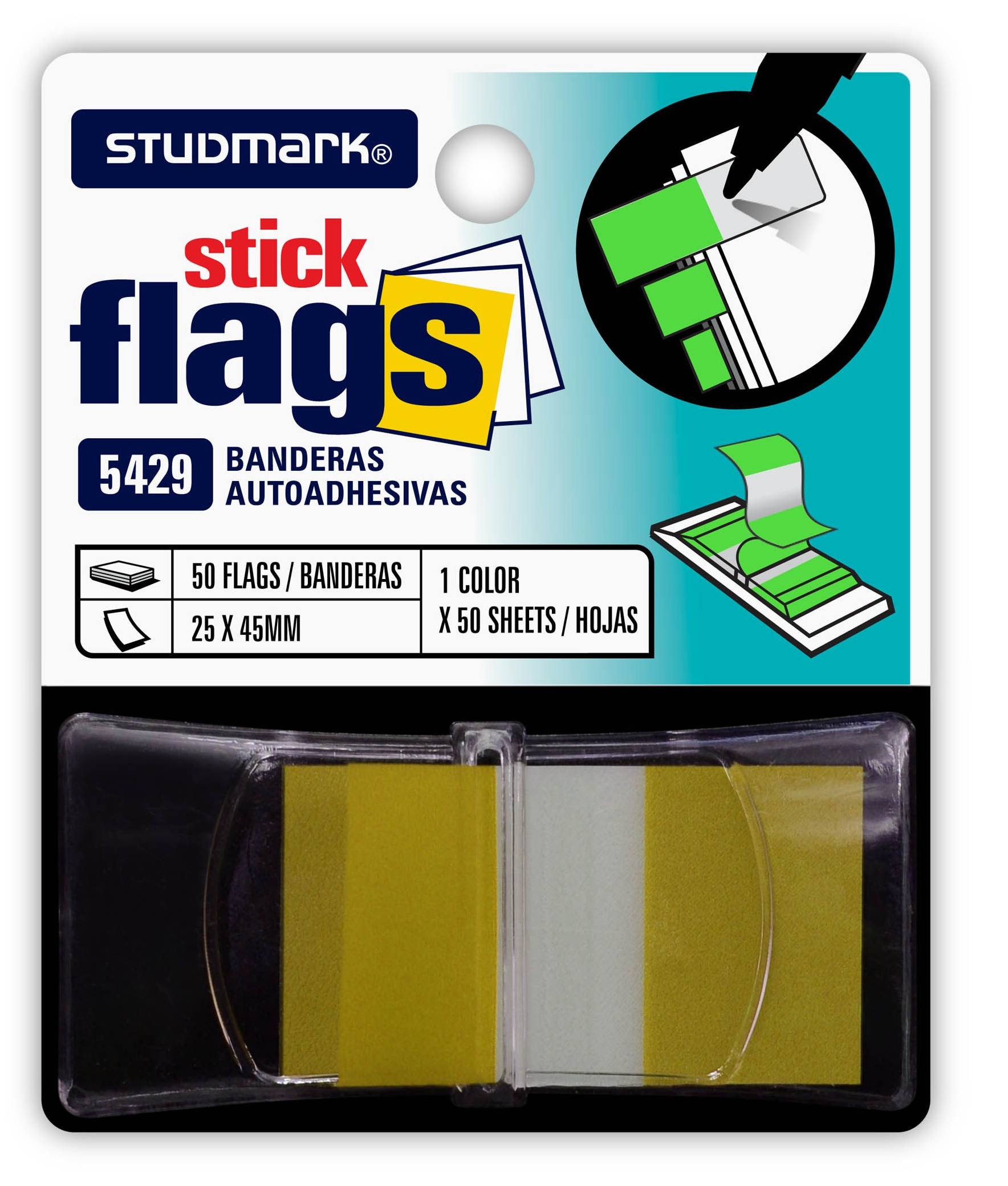 Banderitas Studmark de 25 x 45 mm, con dispensador