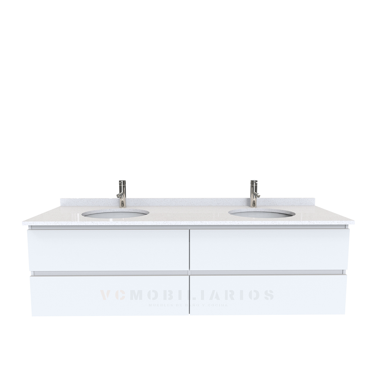 Mueble vanitorio Doble Aéreo de 160 cm / M4-1623 -DA / Bla