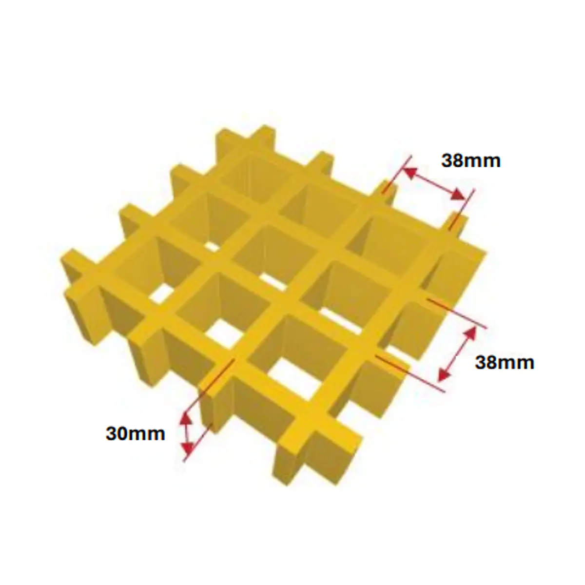 Grating FRP 38x38x30 mm | Parrilla de Fibra de Vidrio