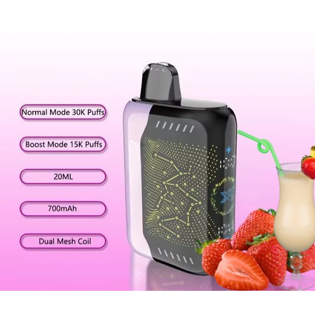 Vaporizador desechable SEA SOMK SPACE X 30.000 puffs Frutill