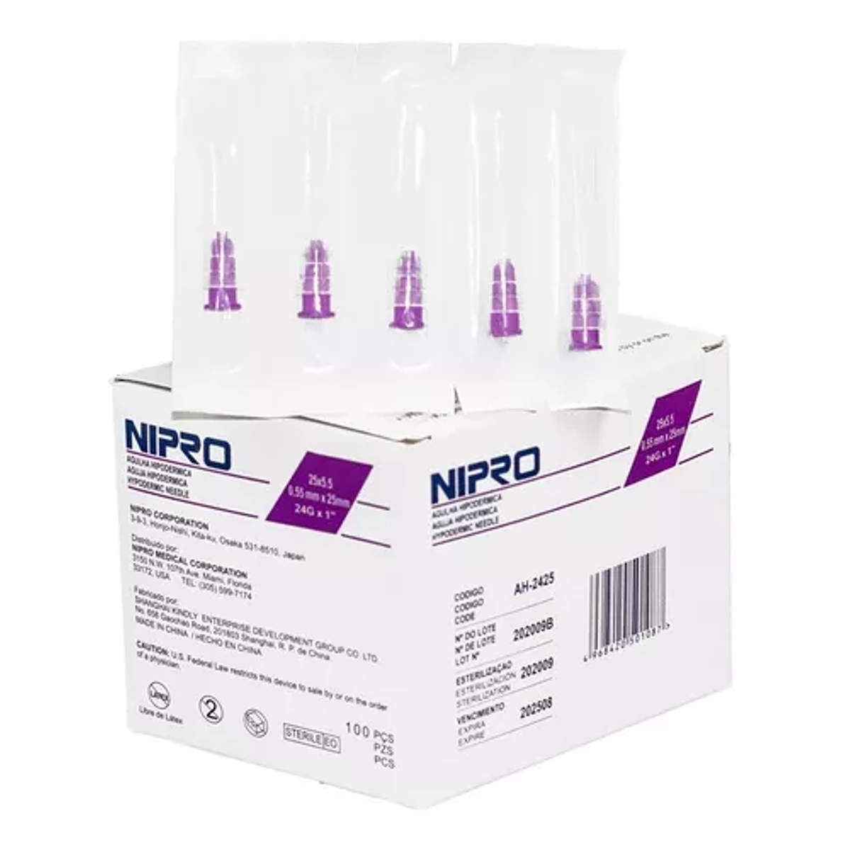 Aguja Hipodermica 24G x 1 / NIPRO / 100 UNIDADES