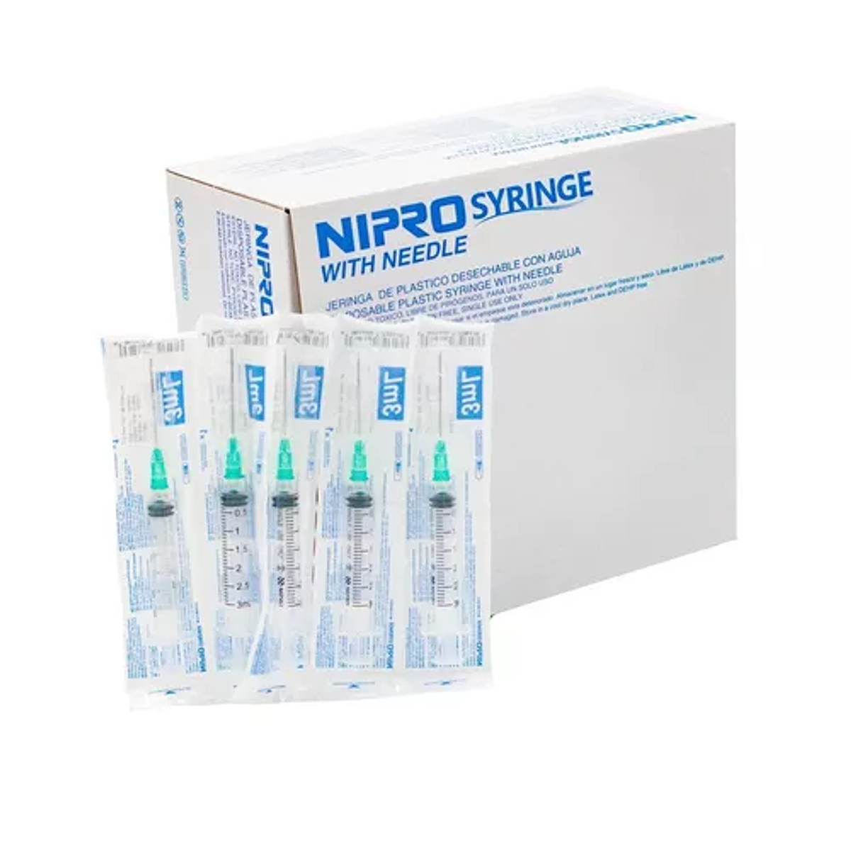 Jeringa Luer Slip Con Aguja 3ml 21gX1 1/2 NIPRO