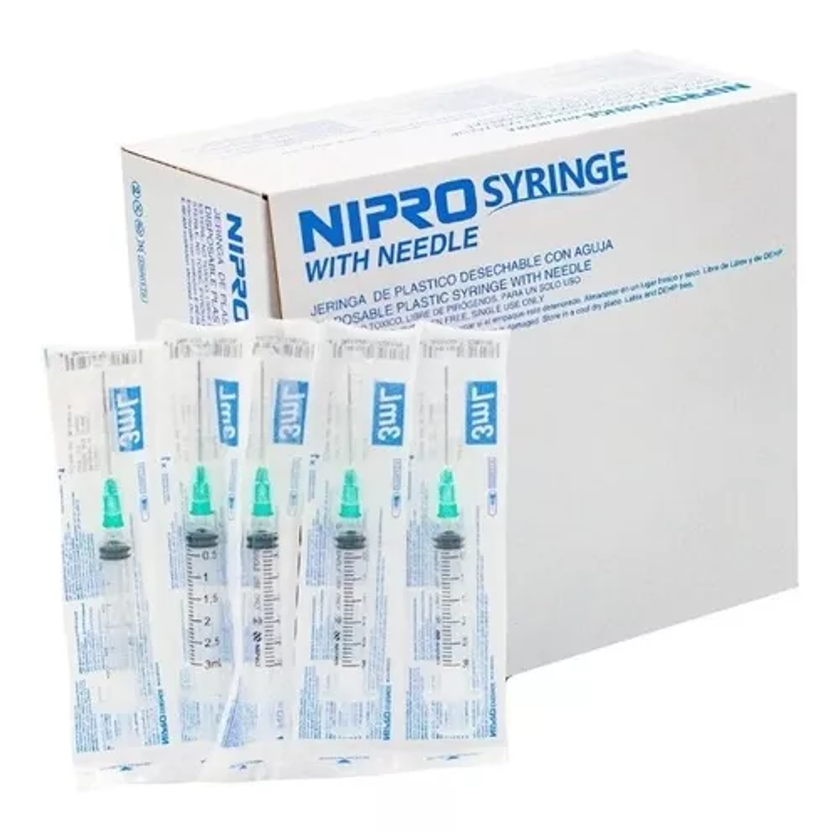 Jeringa Luer Lock Con Aguja 3ml 21gX 1 1/2 NIPRO