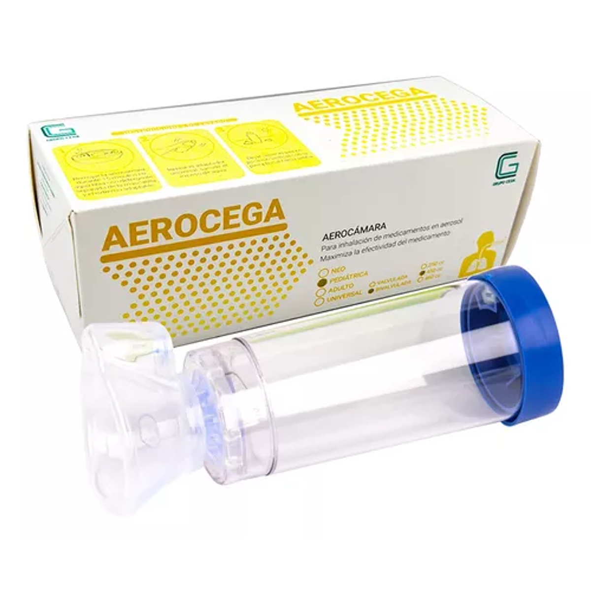 Aerocámara Valvulada Desmontable Pediatrica 450 Ml