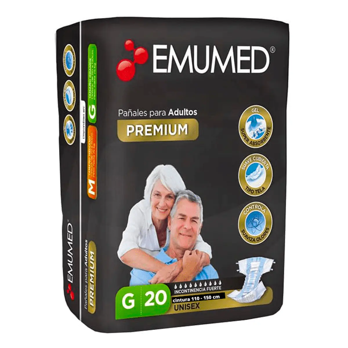 PAÑALES ADULTO PREMIUM / TALLA M / EMUMED