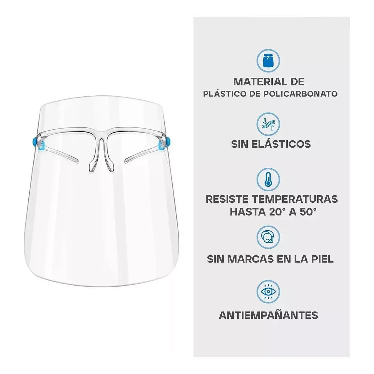 Escudo Facial Protector Con Gafas - Mica Unidad
