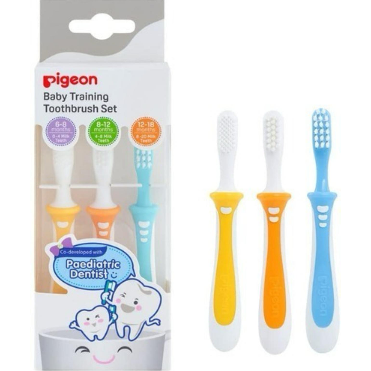 Set Cepillo Dental Pigeon 3 Etapas Para Bebe