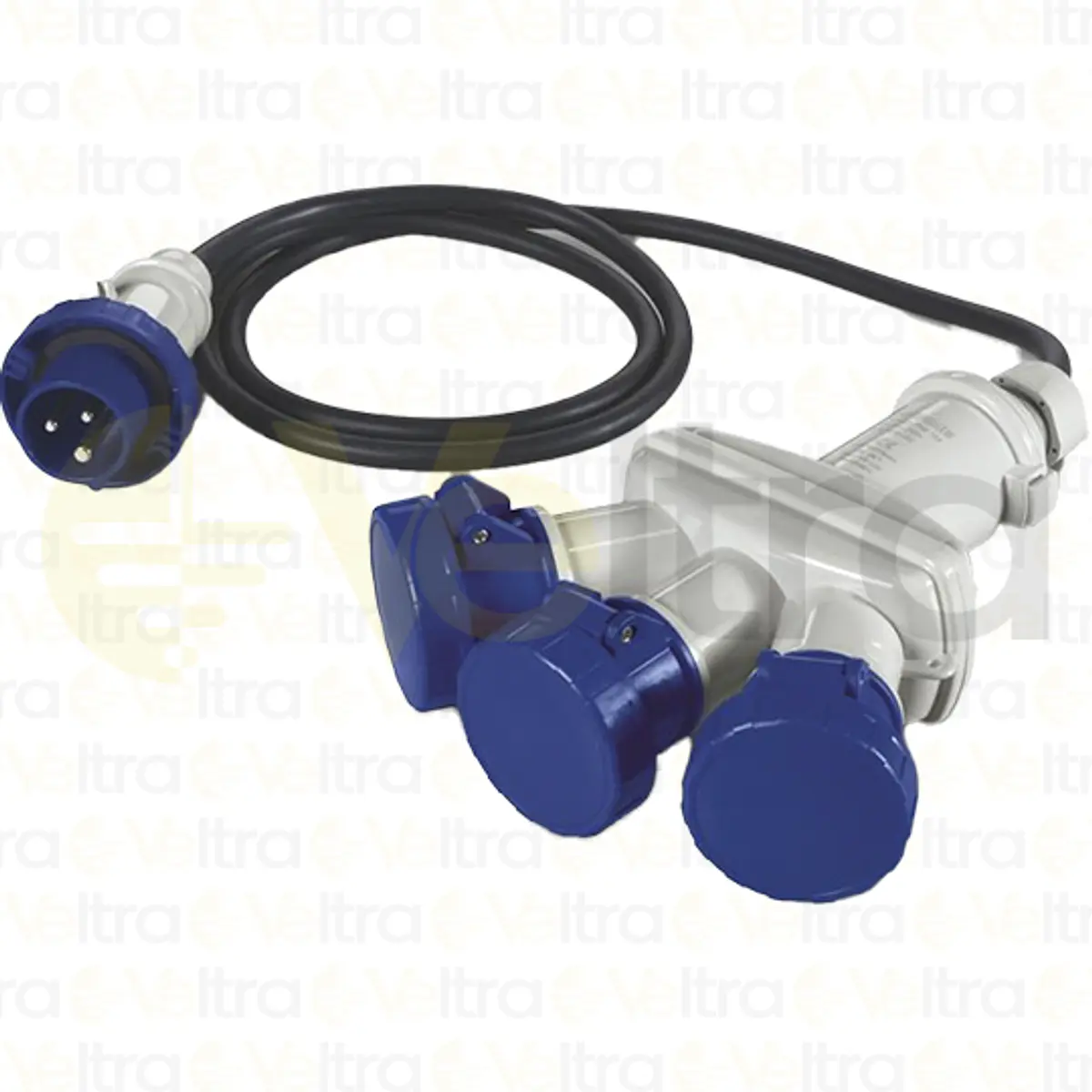 ADAPTADOR MULTIPLE 2P+T 16A IP67 230V AC CON CABLE Y ENCH...