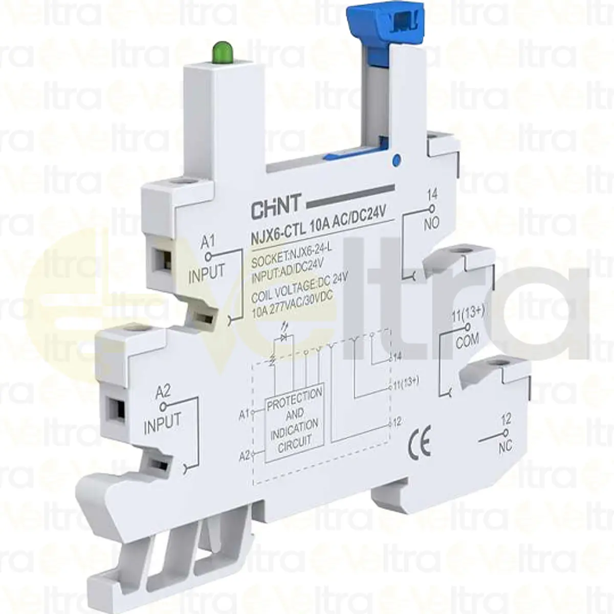 BASE RELE A RIEL DIN 220V 1NA 1NC NJX6-24-L