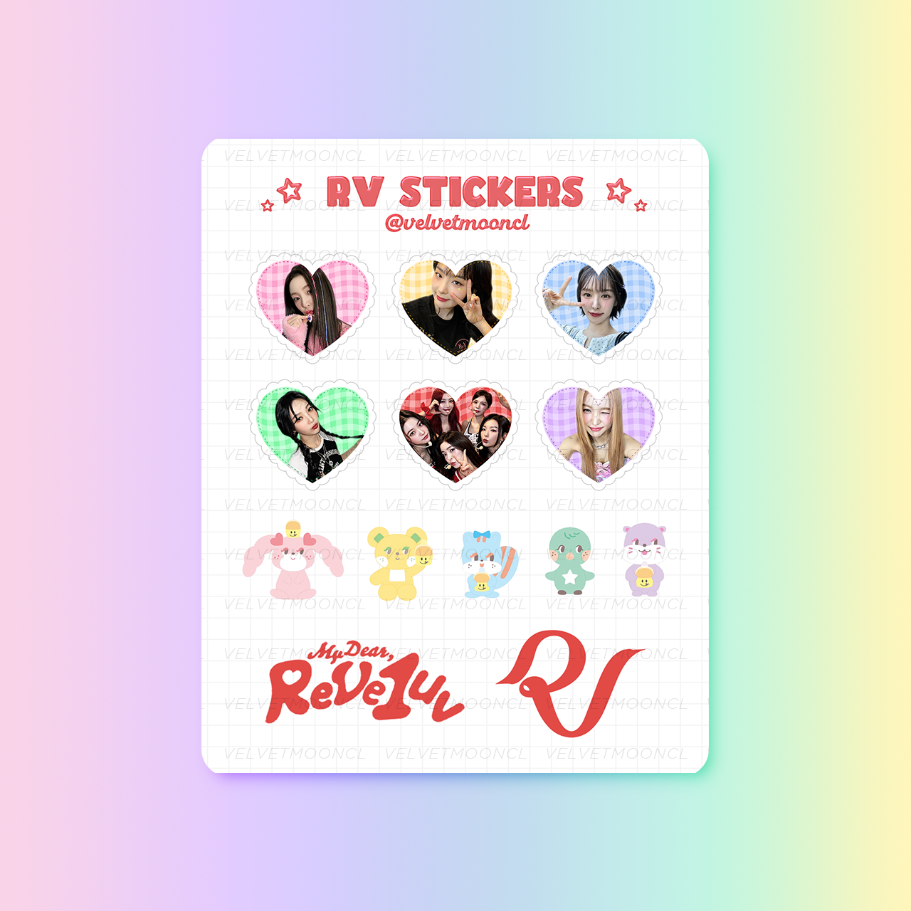 LÁMINA DE STICKERS RED VELVET