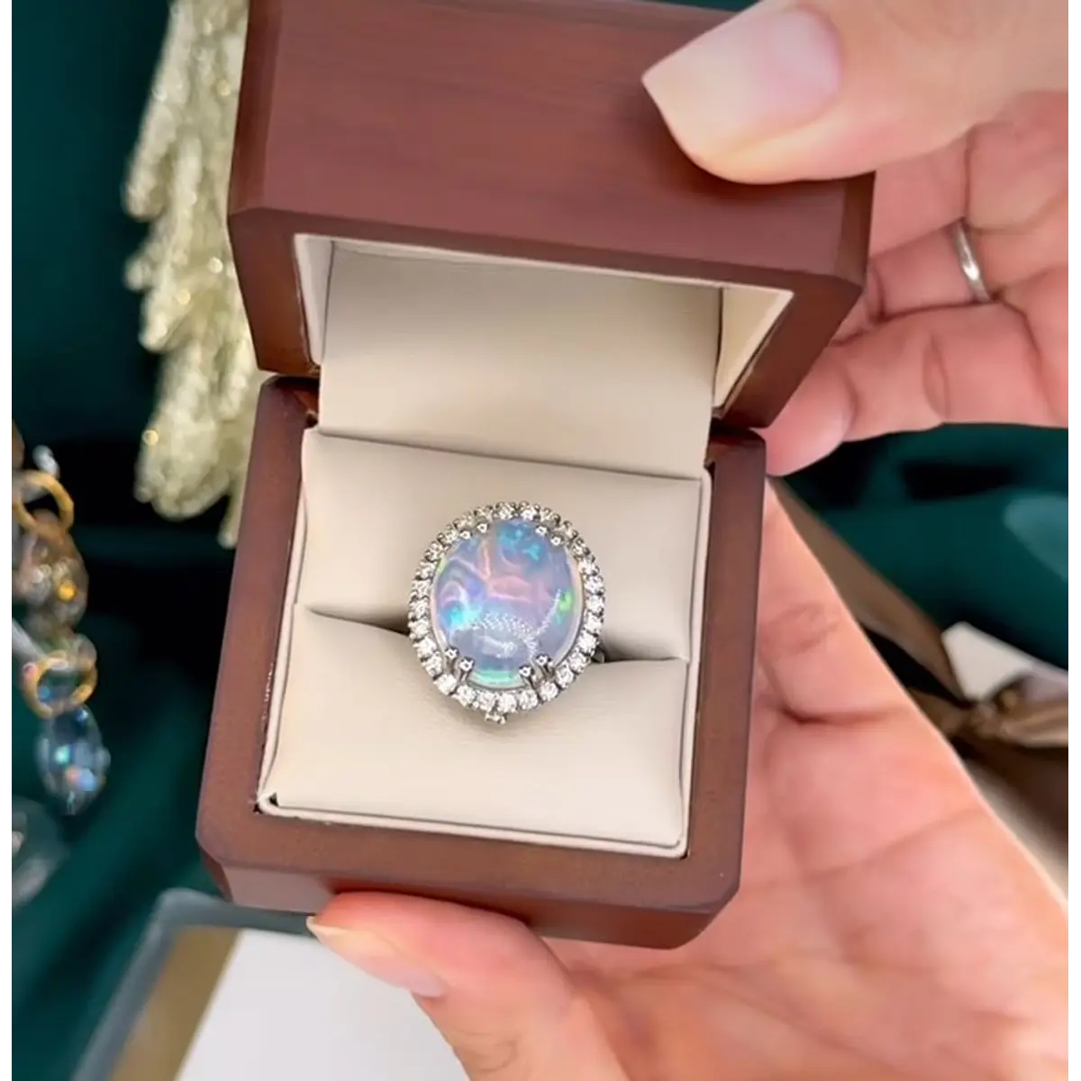 Anillo/ dije en oro blanco 18k talla 7 con una turmalina par | Versatto ...