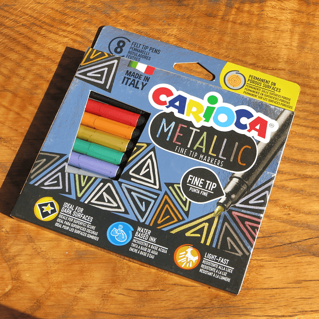 Carioca Metallic Fine Tip 8 Colores