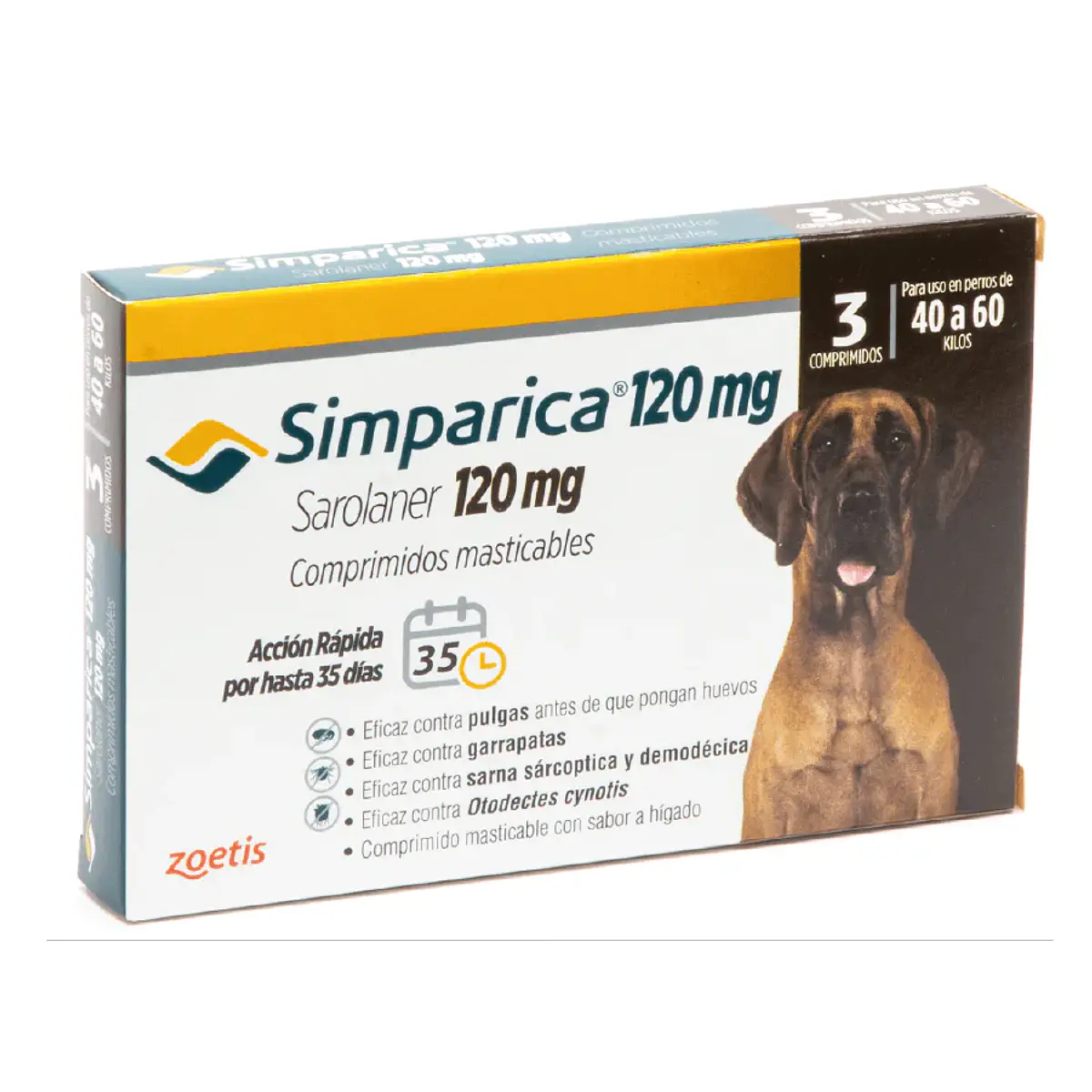 SIMPARICA 120 MG (40 A 60 KG) X3 COMP.