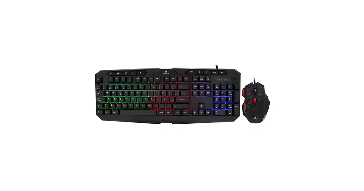 Kit 2 en 1 Monster Initiation K4124, Mouse + Teclado (Es)