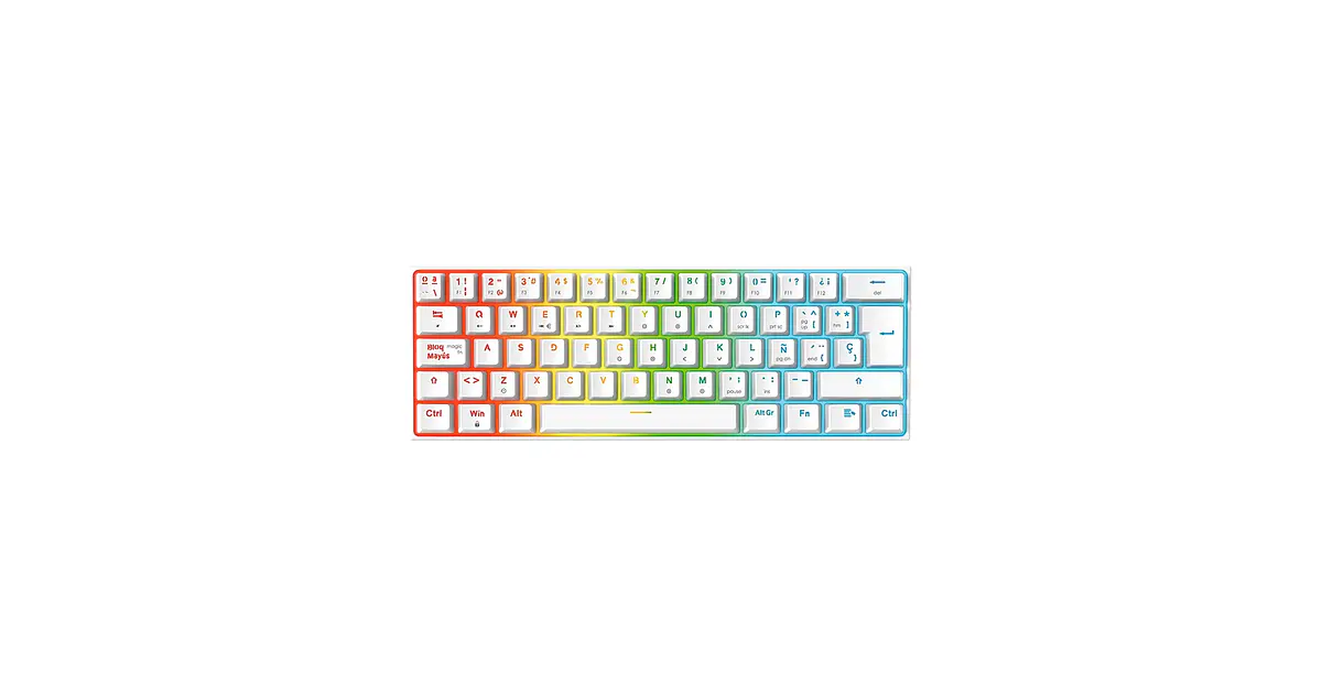 Teclado Mecánico Fantech MAXFIT61 RGB MK857, Color blanco...
