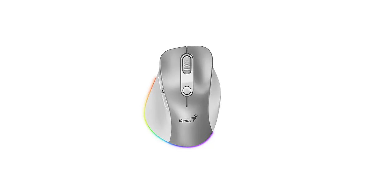 Mouse inalámbrico Genius Mini Ergo 9000S Pro, Color Plata