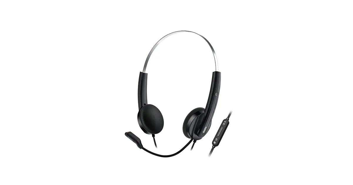 Audífono Con Cable Genius HS-220U USB, Color Negro