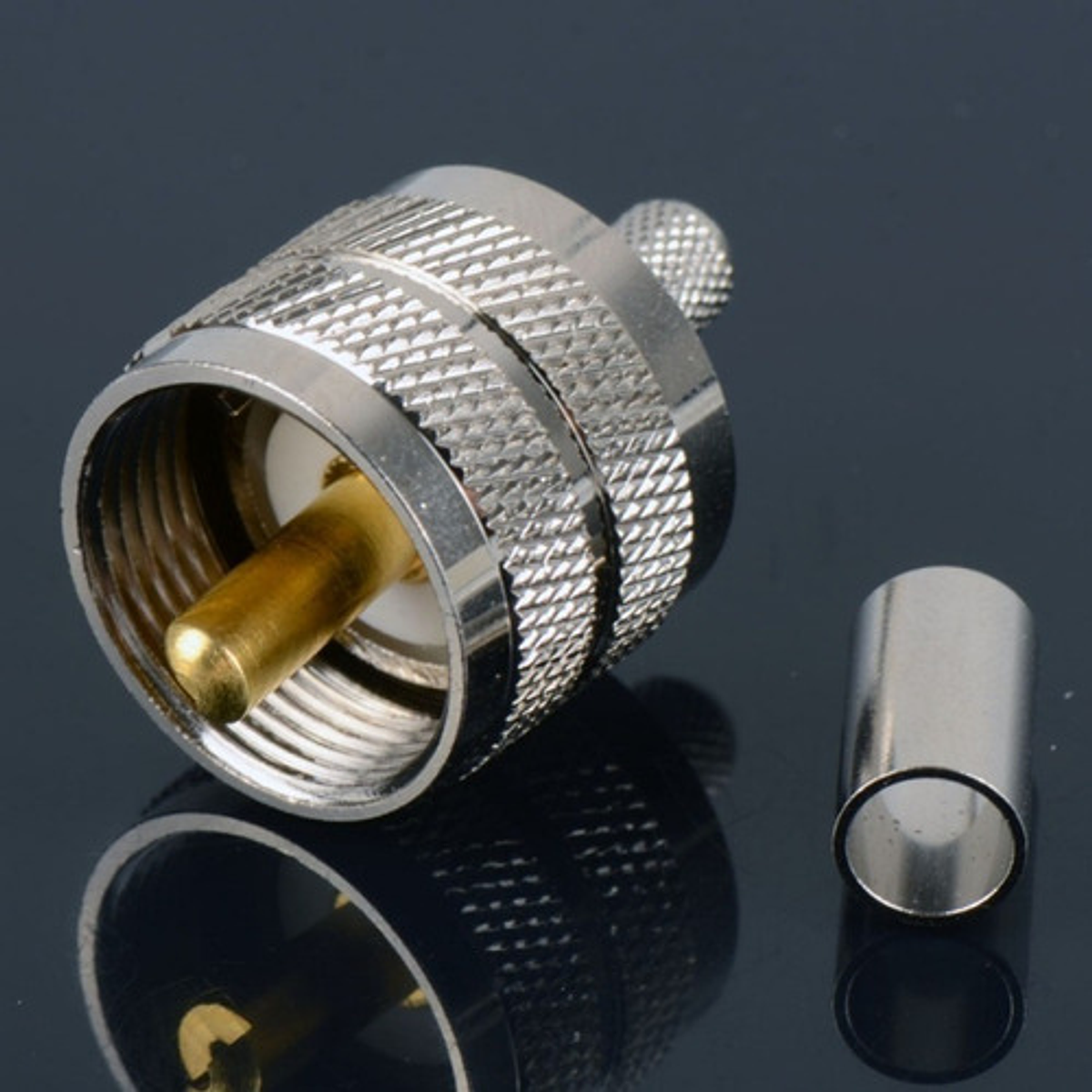 Pack 3 Conectores Pl-259 Crimpable Para Cable Rg-58 Y Otros