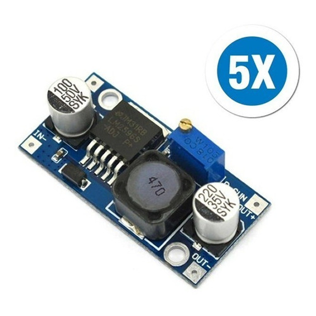Pack De 5 Convertidores Dc-dc Step Down Lm2596, Ajustable