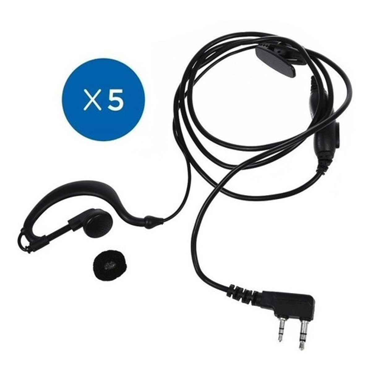 Pack De 5 Manos Libre Para Radios Kenwood, Baofeng, Etc