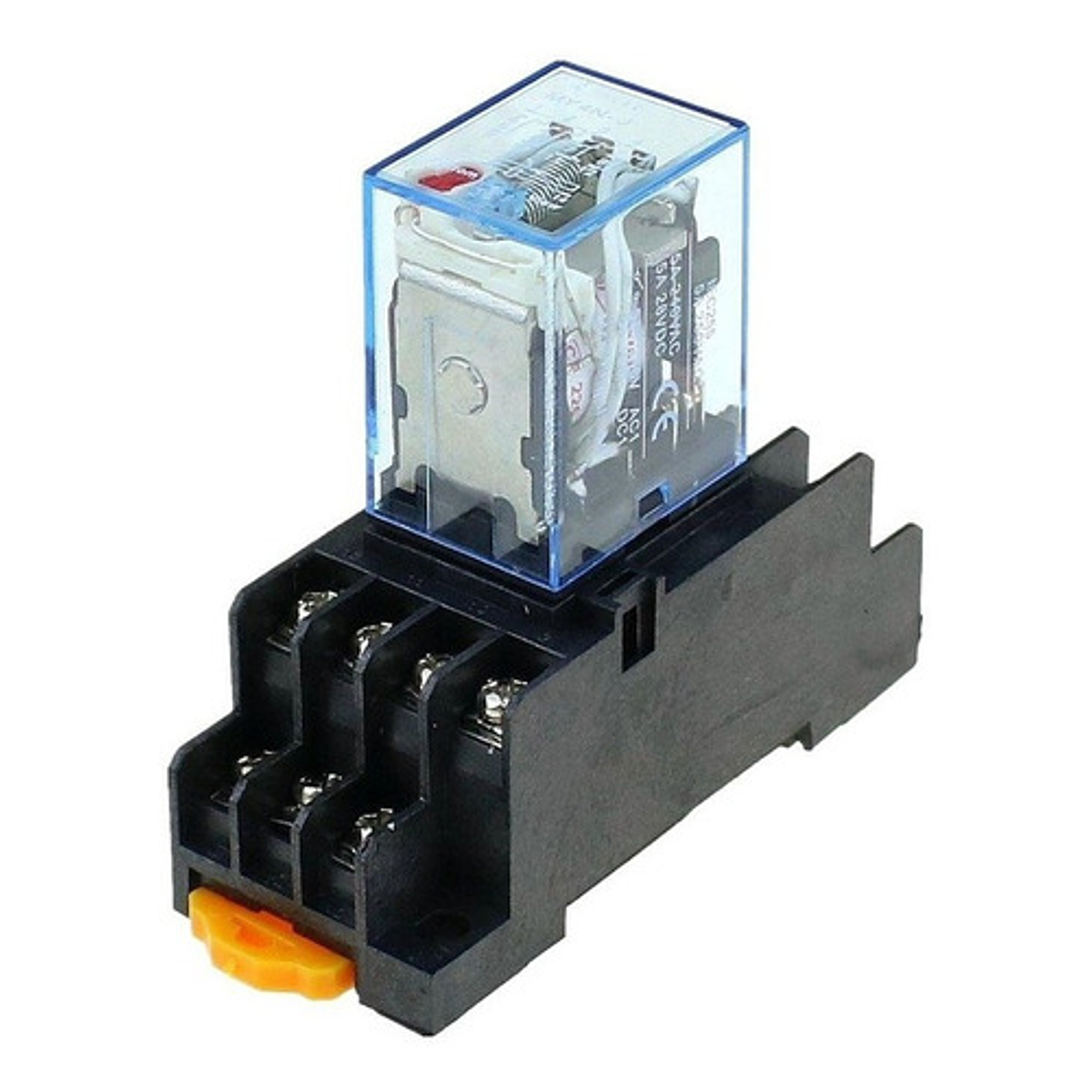 Relé 220v Transparente, 4no + 4nc, 8a, Incluye Base