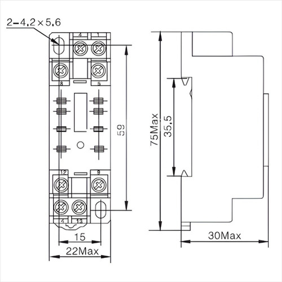 Mini Relé My2nj, Hh52p, 5a, 220v, 2no + 2nc, Con Base Pyf08a
