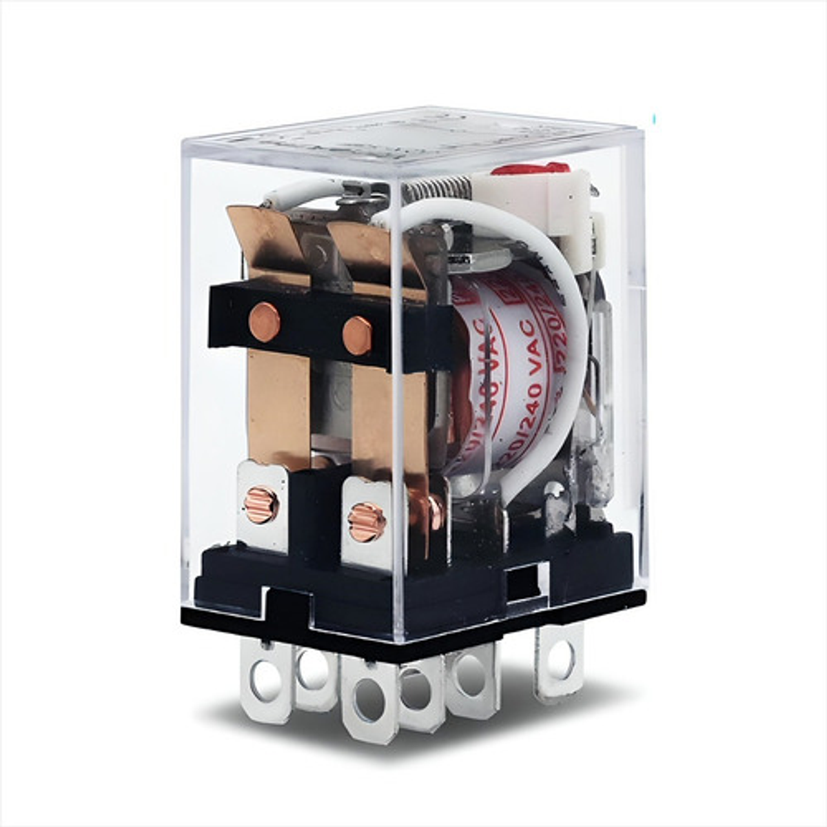 Mini Relé Ly2nj, Hh62p, 10a 220v, 2no + 2nc, Con Base Ptf08a