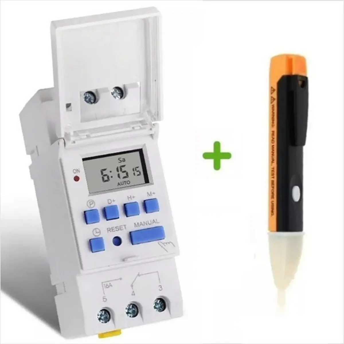 Temporizador Digital Tm-615, 220v, 16a + Lápiz Detector Volt