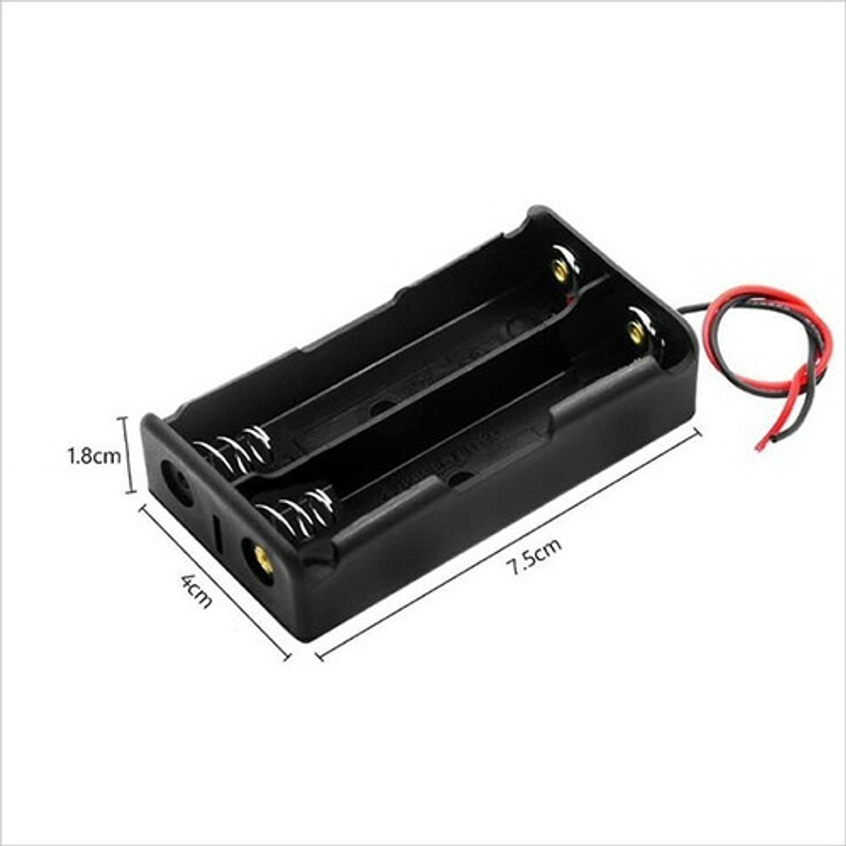 Porta Pila Dual 2x18650 En Paralelo Solo Baterías 18650 Flat