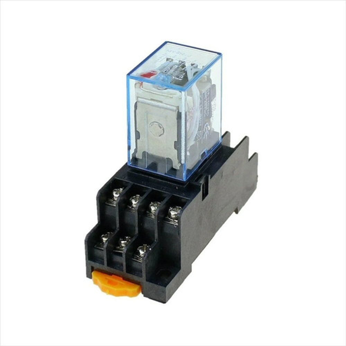 Relé 12v Dc Transparente, 4no + 4nc, 8a, Incluye Base