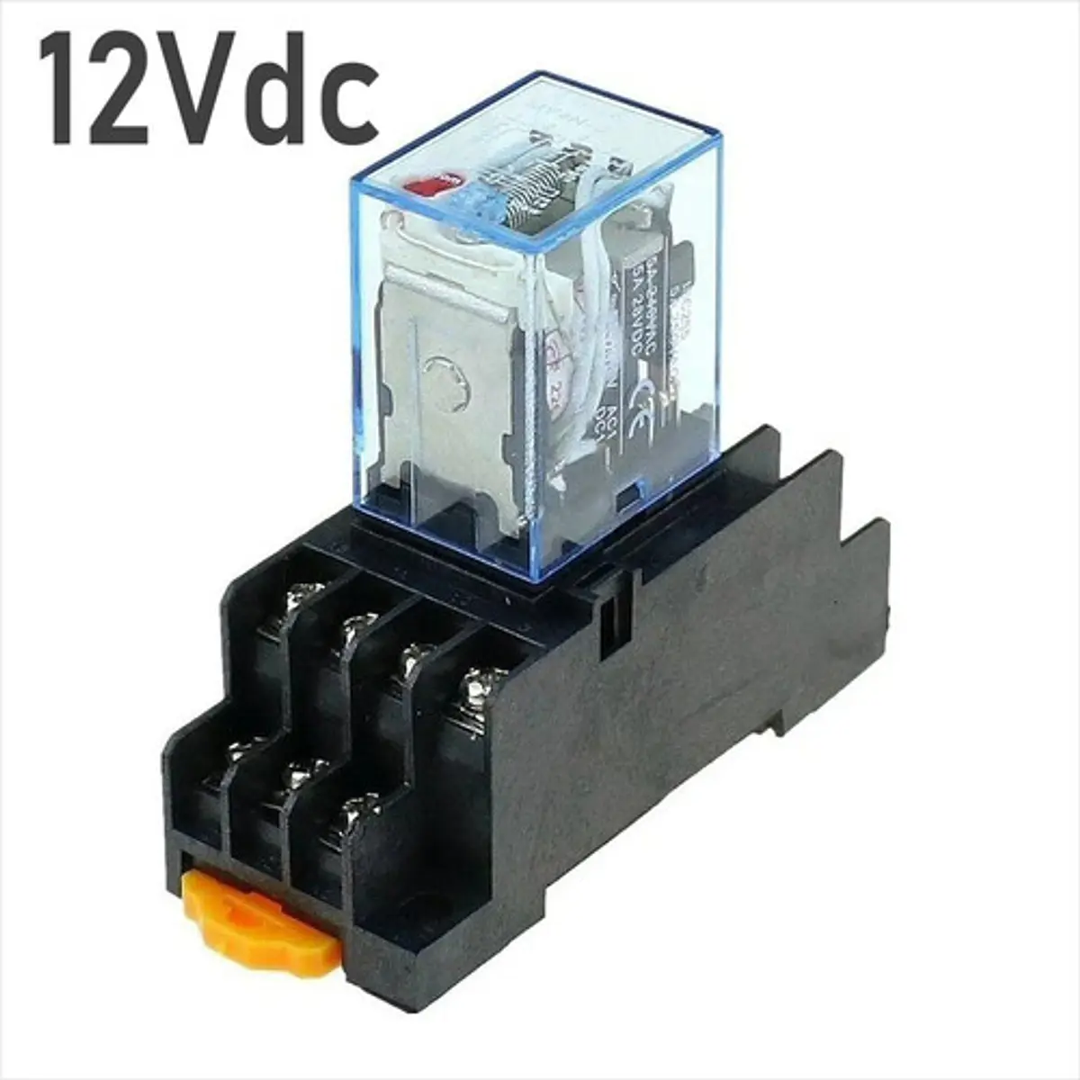 Relé 12v Dc Transparente, 4no + 4nc, 8a, Incluye Base