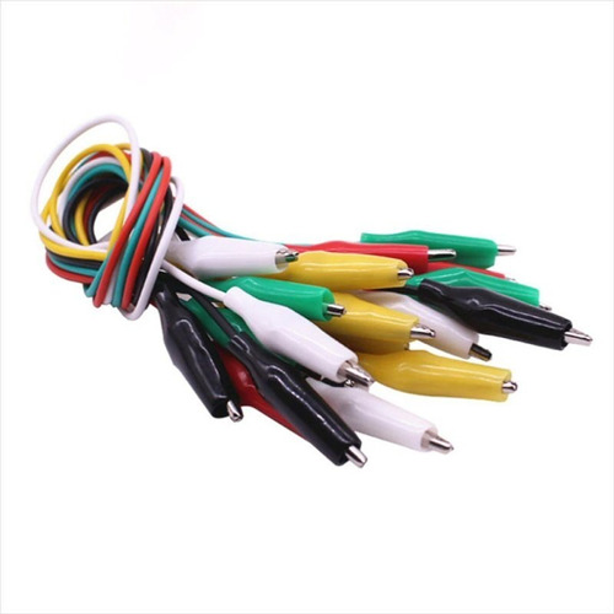 Pack De 10 Cables Flexibles Tipo Pinza Caimán, 50cm De Largo