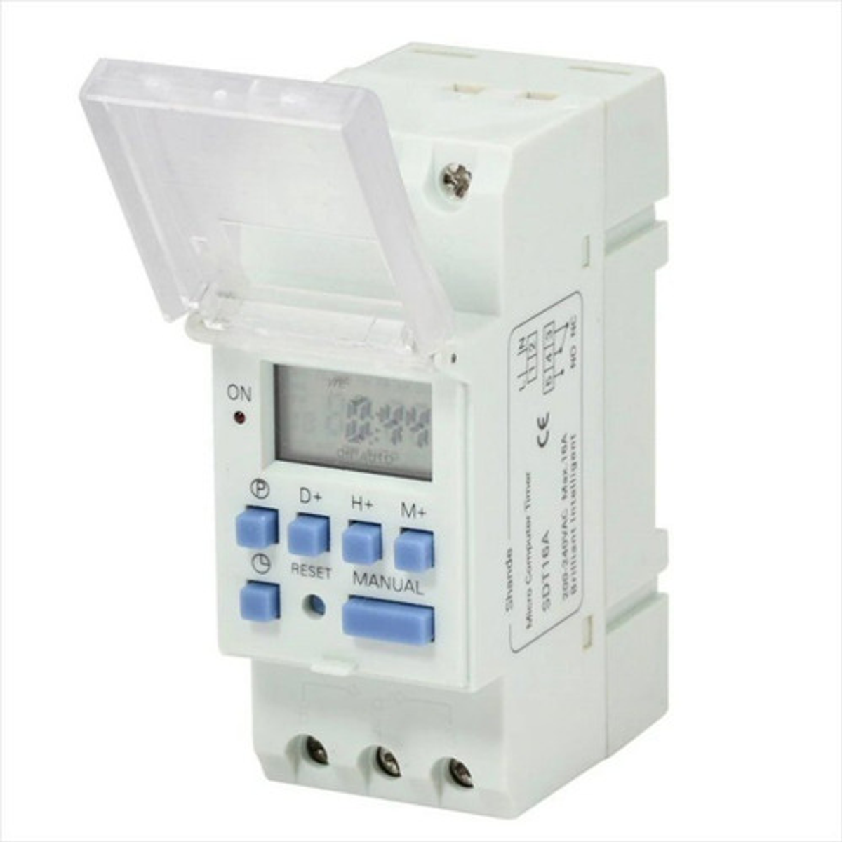 Temporizador Digital Programable Tp8a16, 220v, 16a, Riel Din