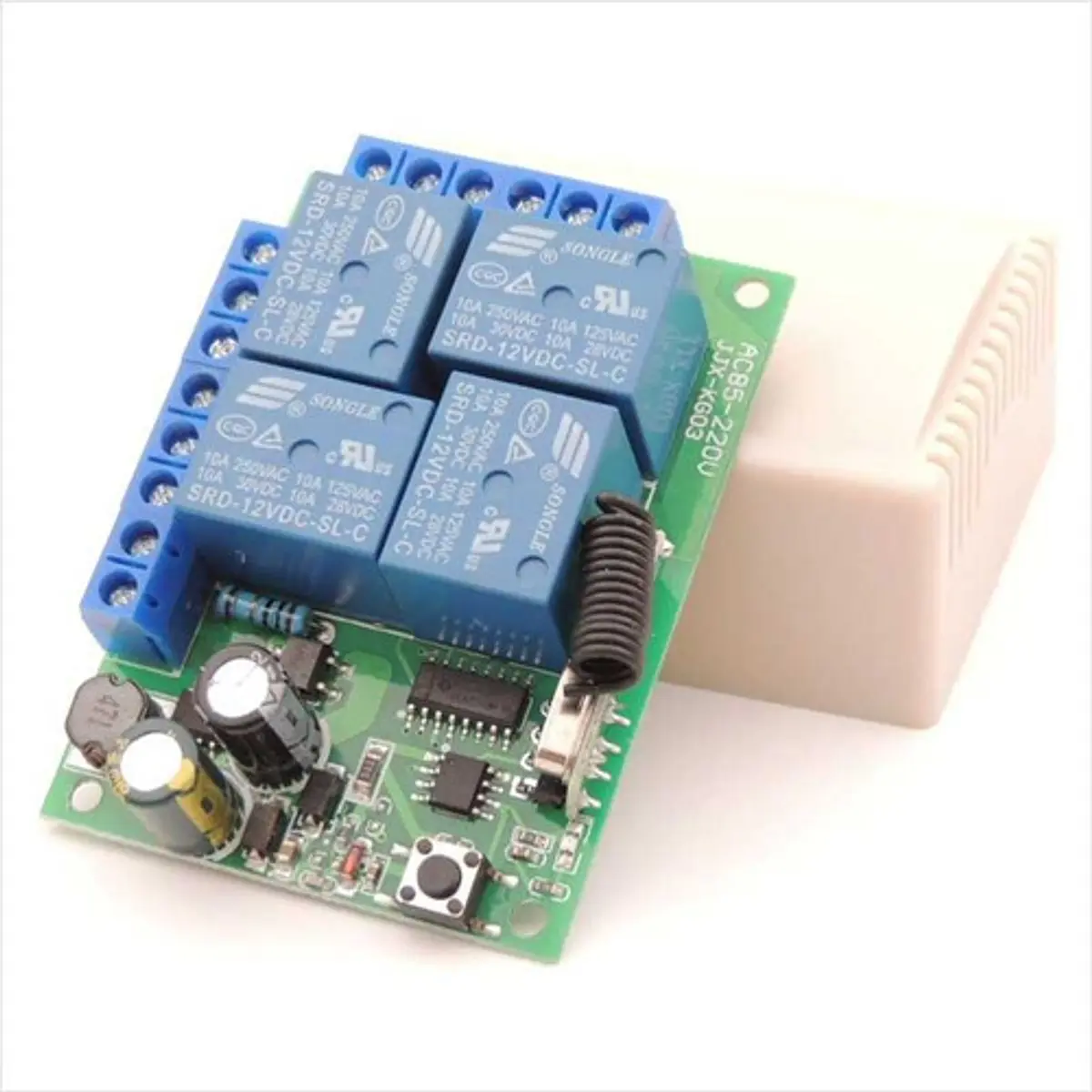 Kit De Relés Inalámbricos Con Control Remoto Rf 433mhz 4 Chn